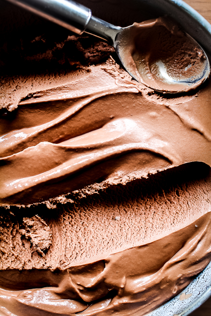 Glace au chocolat facile {sans oeufs}